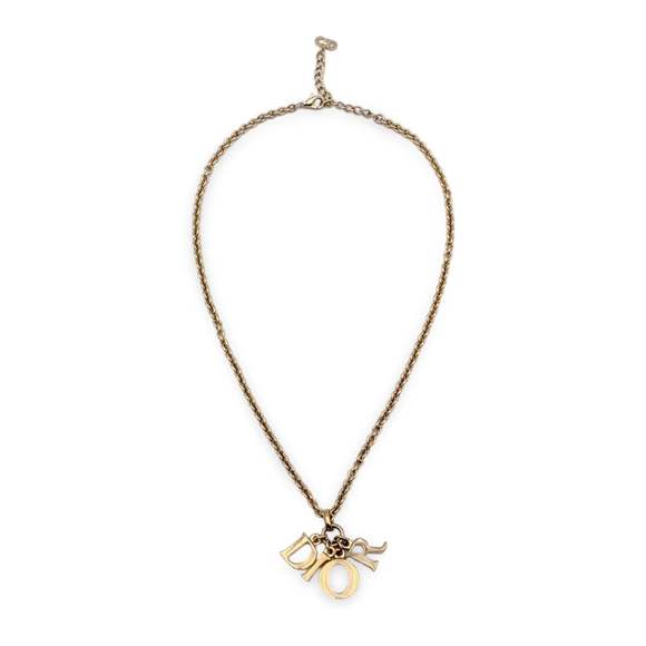 Dior | Jewelry | Christian Dior Gold Metal Dangling Letters Logo ...